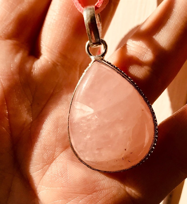 Sale Pure Love Beautiful Rose Quartz Necklace 925 Silver | Etsy