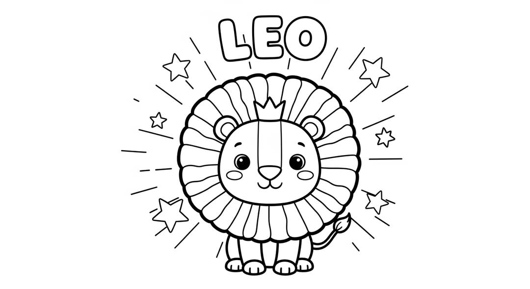 Leo Colouring Page - Etsy