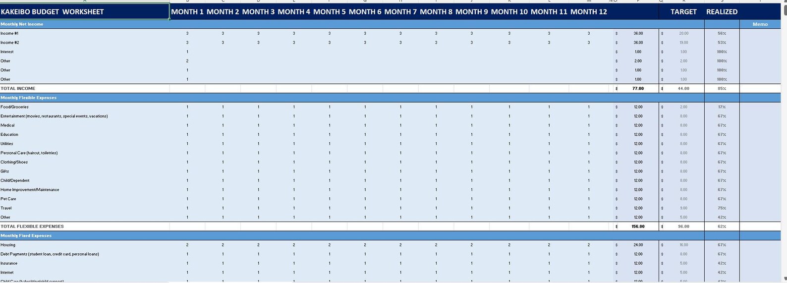 Digital Kakeibo Budget Planner Excel Mindful Spending & Money Tracking ...