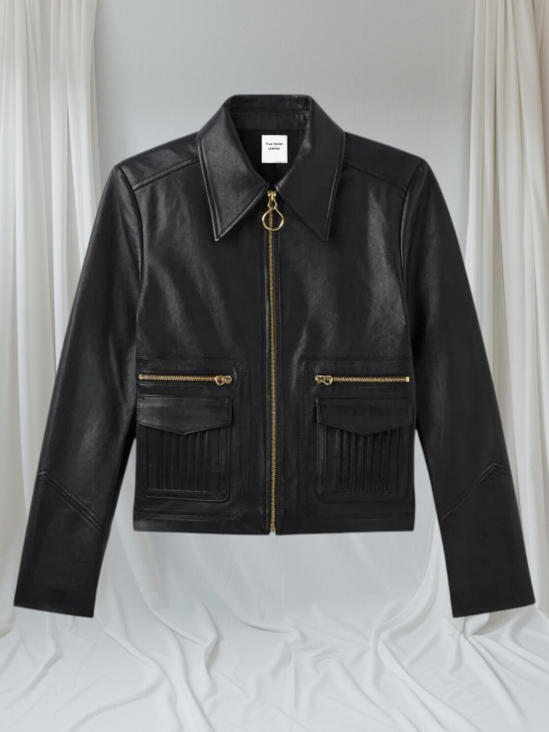 Handmade Italian Leather CEO Jacket: Modern Women's Style - Etsy