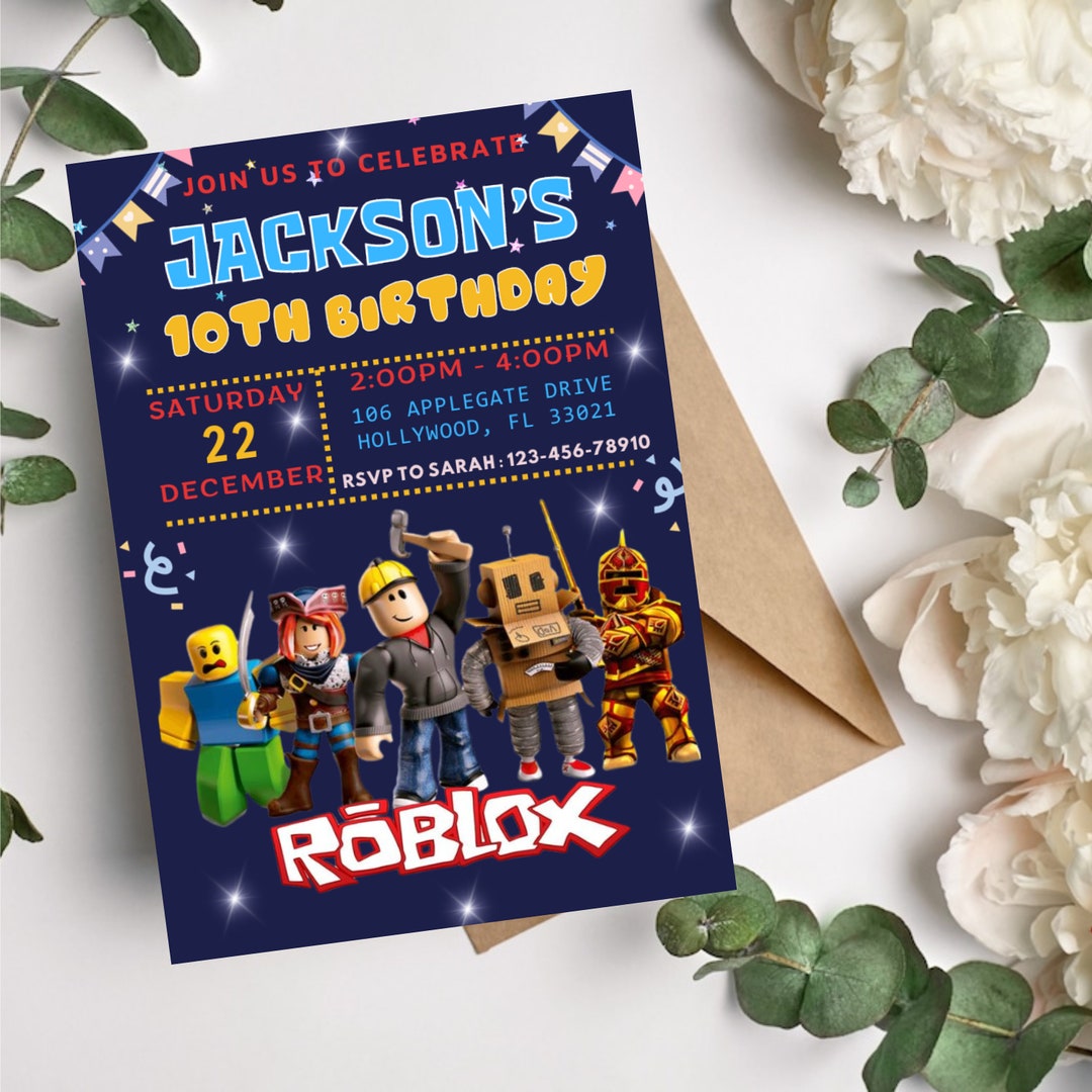Editable Roblox Invitation, Roblox Invite, Game Party, Roblox Boy ...