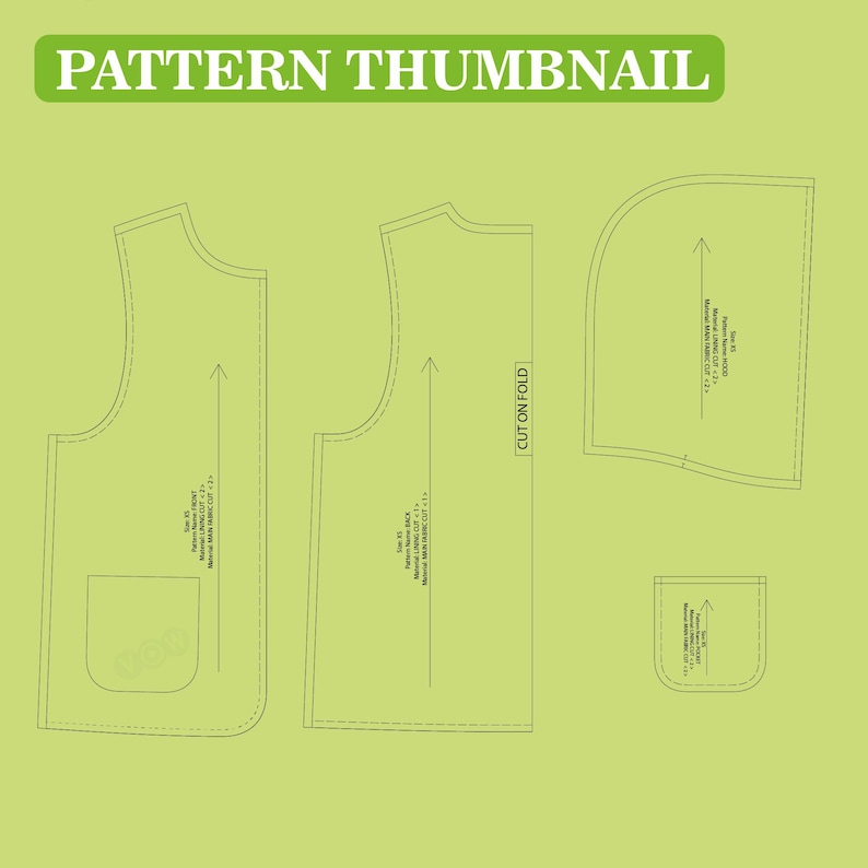 Quilted Hooded Vest PDF Sewing Pattern, Padded Vest, Jacket Pattern ...