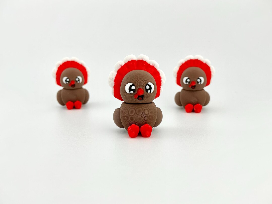 Mini Articulated Turkey | 3D Printed Fidget Toy | Desk Pet | Farm Toy ...
