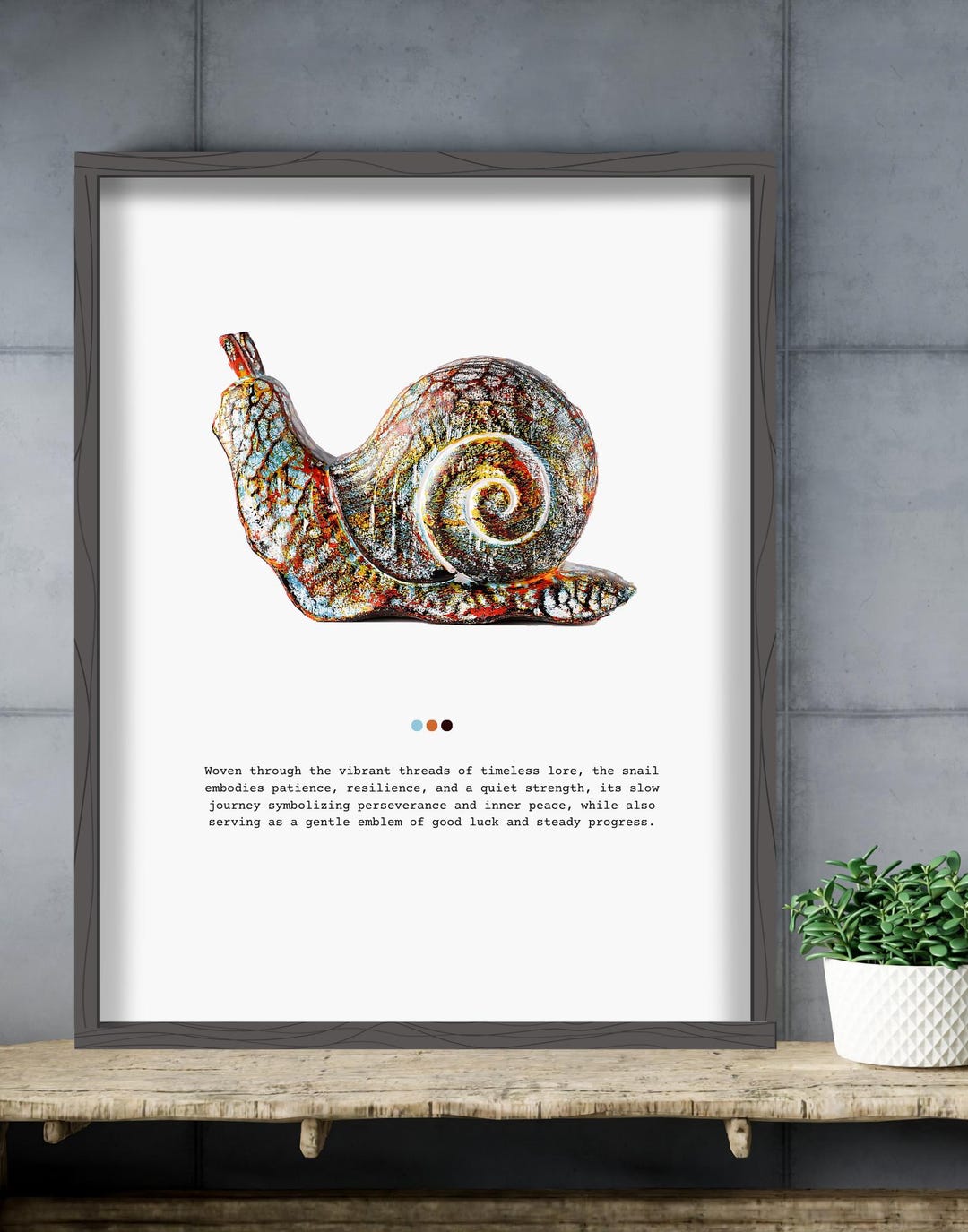 Snail Symbolism Art Print - Patience, Resilience & Good Luck | Digital ...