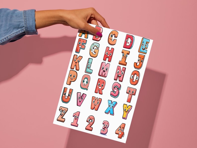 Kawaii Alphabet Stickers | ABC | 123 | Cute | Clipart SVG PNG Vector ...