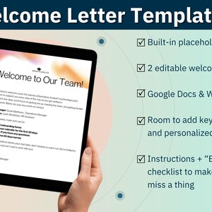 Editable New Hire Welcome Letter Template – HR Onboarding (google Docs ...