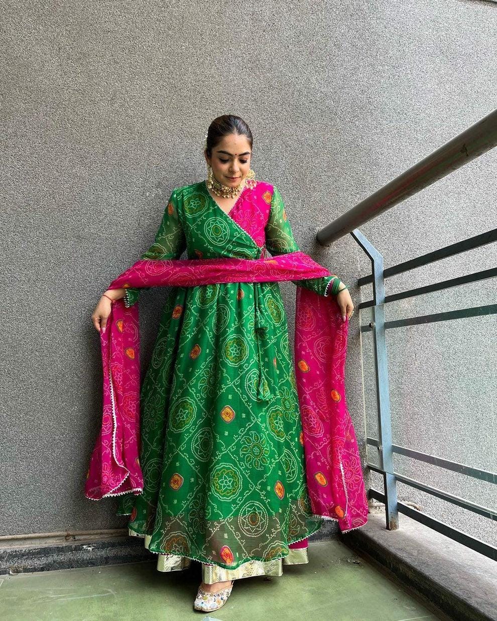Indian Bandhani Anarkali Set - Etsy