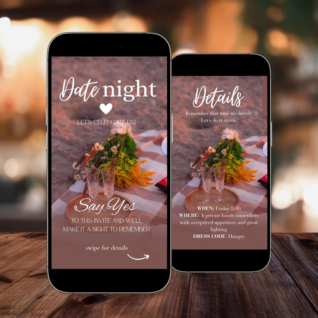 Animated Date Night Text Invitation: (digital Download), Romantic Date ...