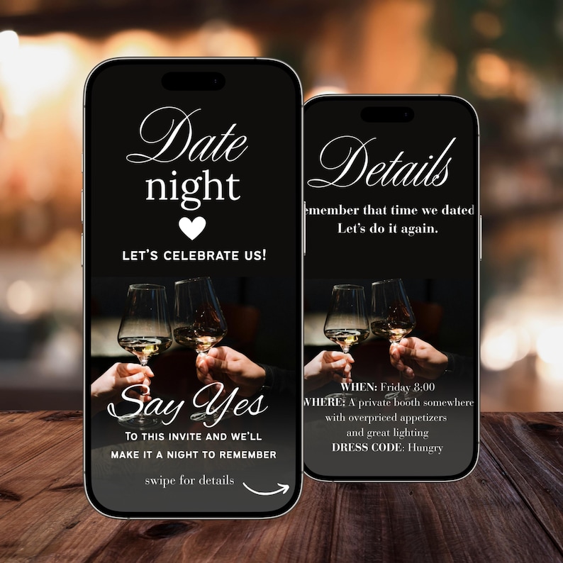 Animated Date Night Text Invitation: (digital Download), Romantic Date ...