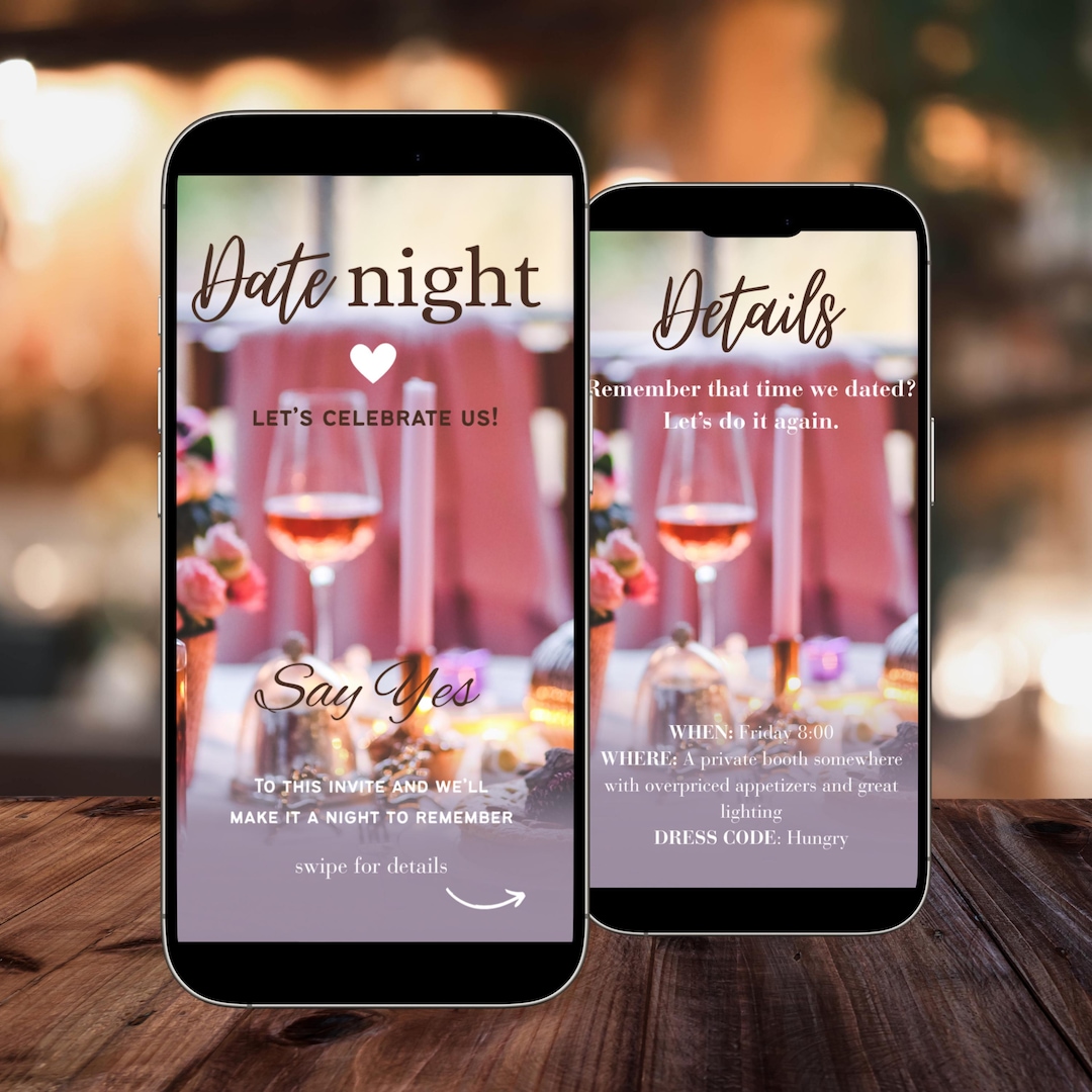 Animated Date Night Text Invitation: (digital Download), Romantic Date ...