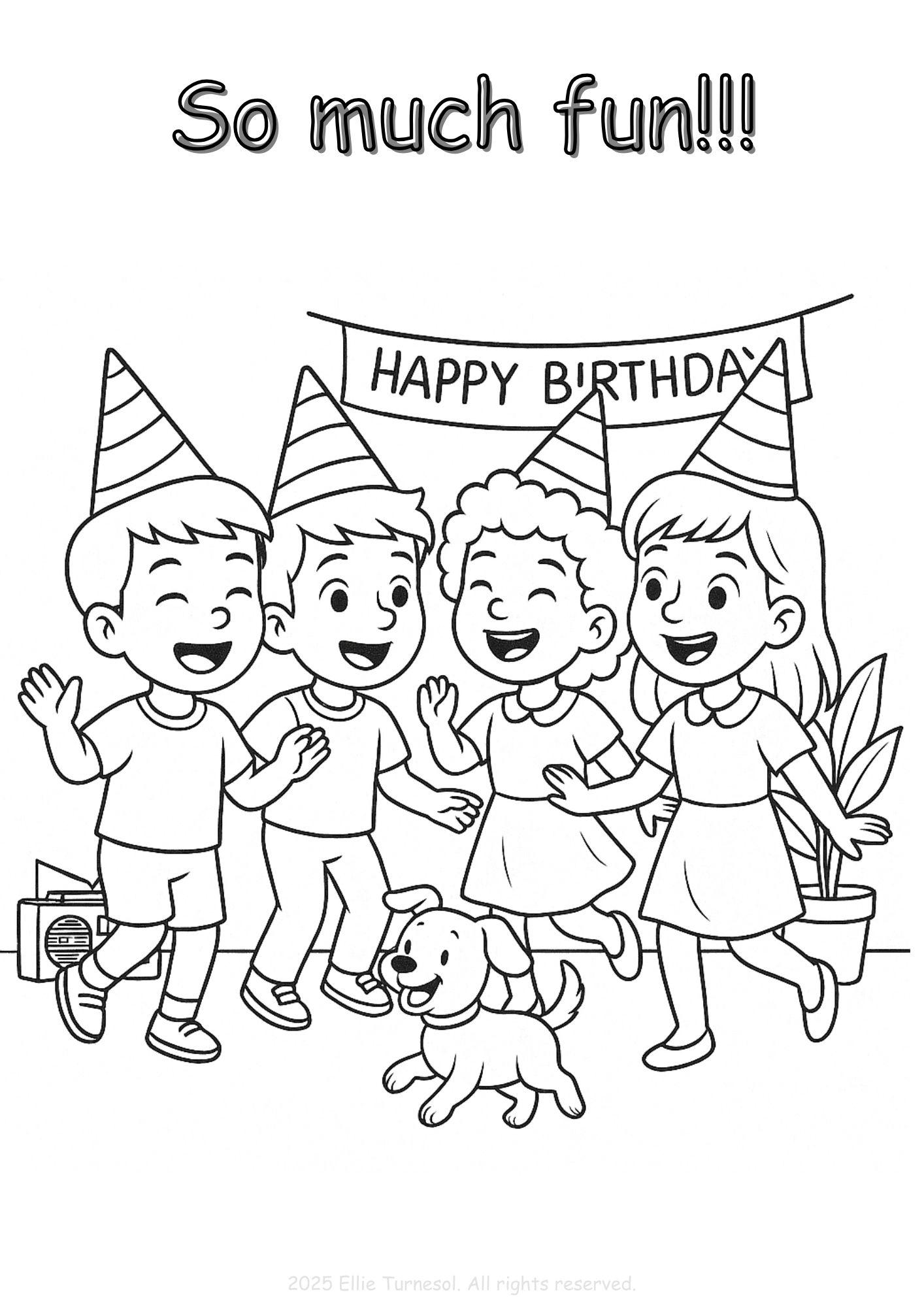 Happy Birthday Coloring Page for Kids: Party Fun (PDF Printable ...