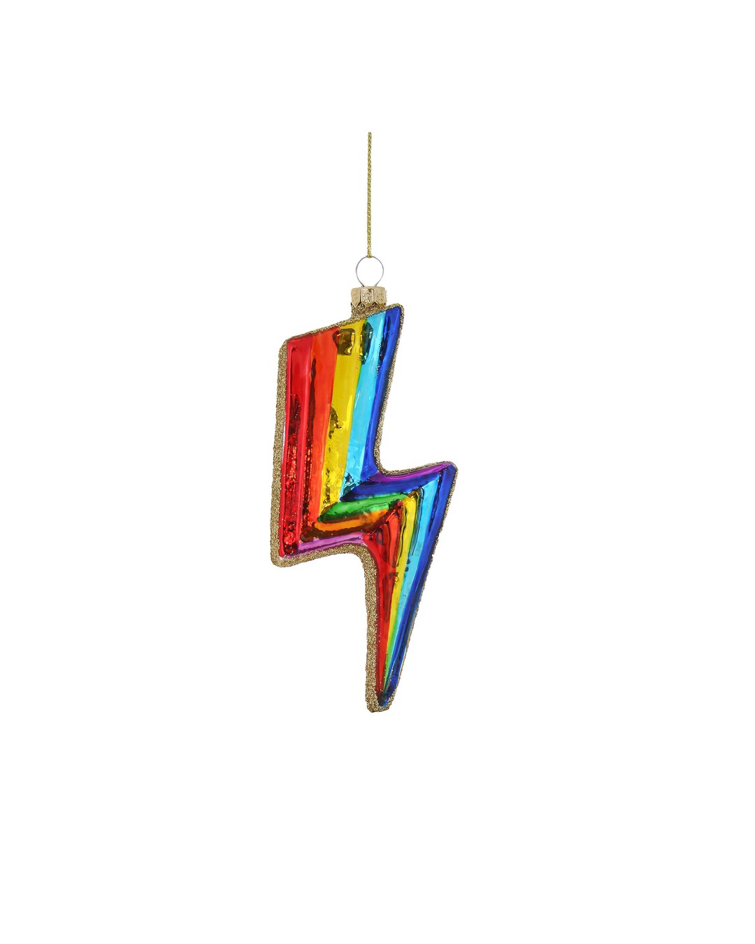 Rainbow Bolt Glass Ornament - Etsy