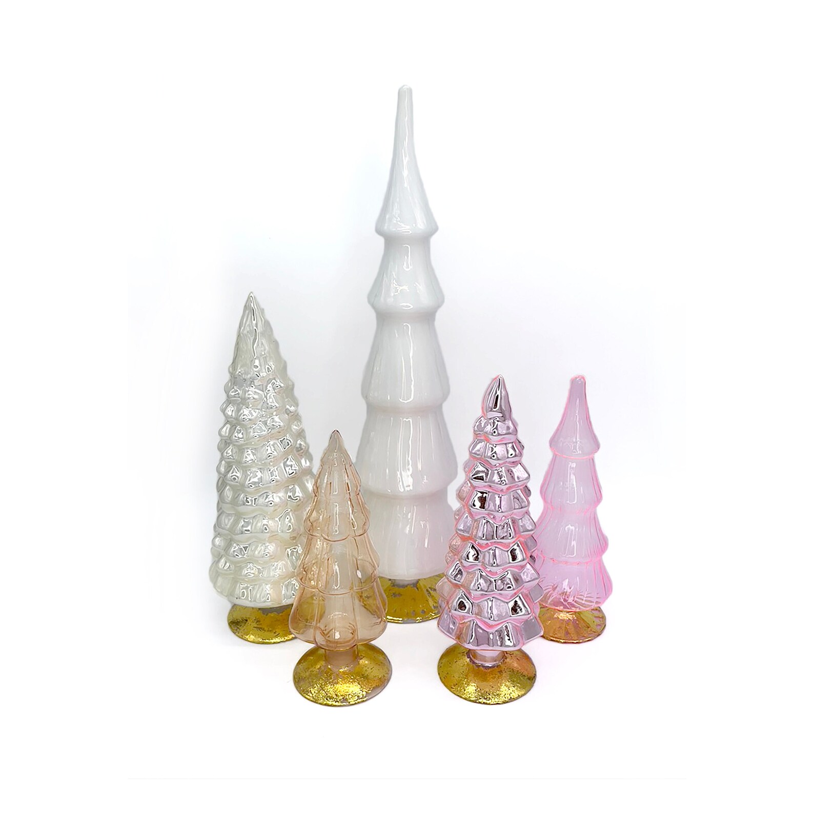 Large Glass Tree Set White Pink & Champagne Neutral 5 - Etsy