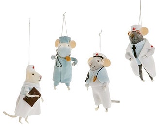 Nurse Mouse, Get Well Soon, Medical Ornament, Felted Mouse, OOAK, Rat ...