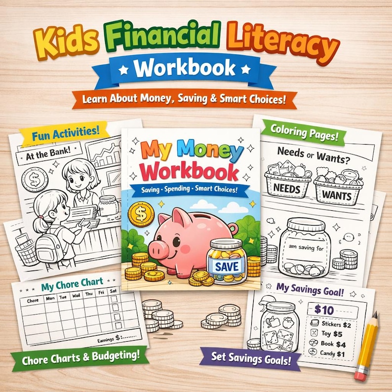 Kids Financial Literacy Workbook – Fun & Educational Pages - Etsy
