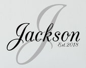 Monogram Family Name Decal-name & Initial-custom - Etsy