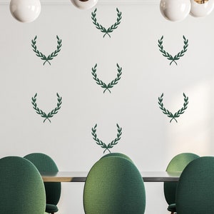 Laurel Wreath Decals- Crest Vinyl Decals-floral Crest Wallpaper Pattern ...
