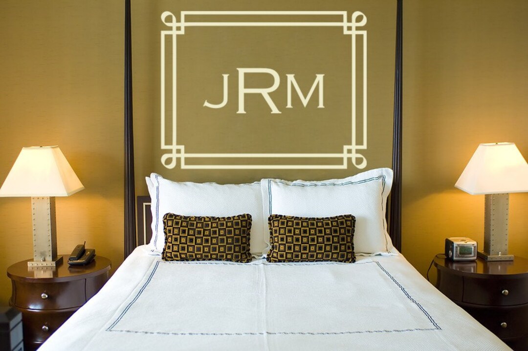 Monogram Decal Initials Vinyl Decal Wall Art Wedding Monogram Frame - Etsy