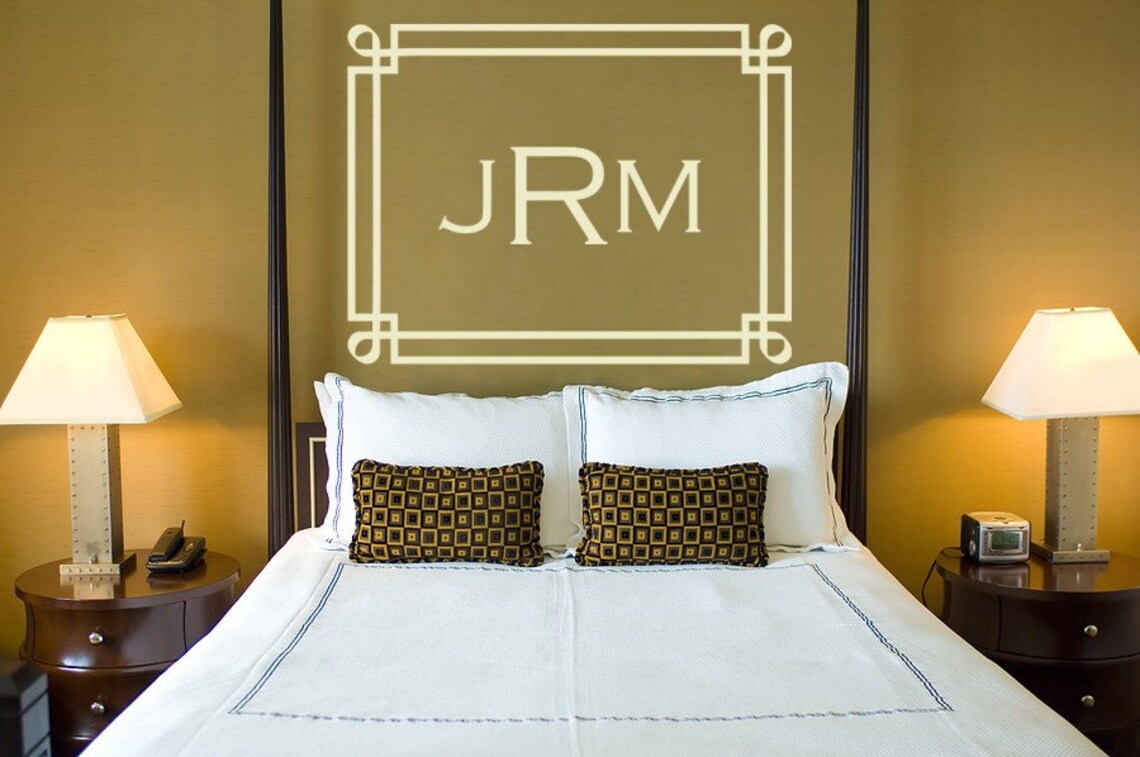 Monogram Decal Initials Vinyl Decal Wall Art Wedding Monogram - Etsy
