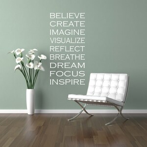 Words of Inspiration Wall Decal, Positive Affirmations Decal ...