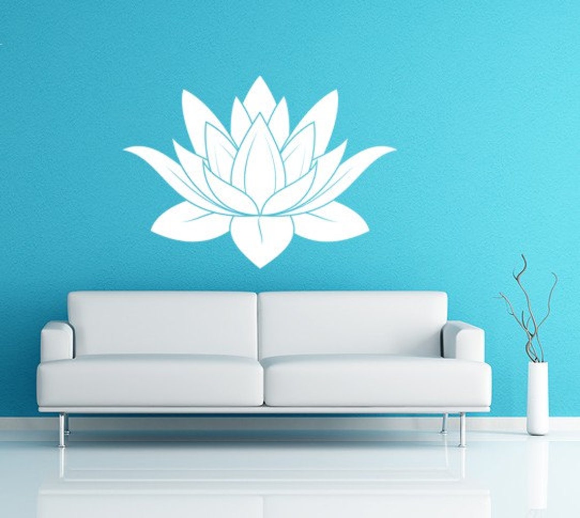 Lotus Flower Decal-lotus Flower Wall Sticker-lotus Spiritual | Etsy