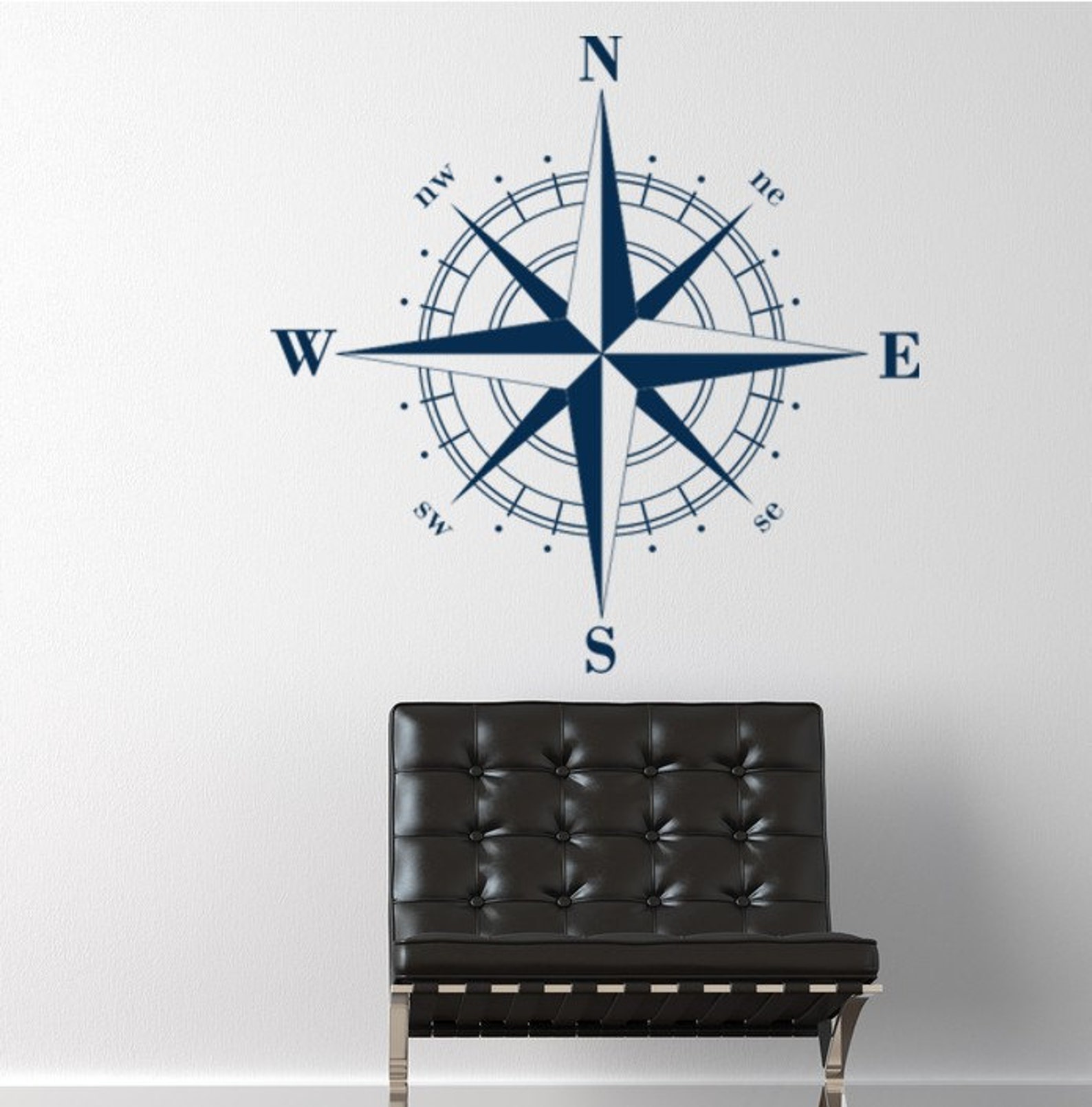 Compass Decal-Compass Rose-Nautical Vinyl Decal-Compass Wall | Etsy