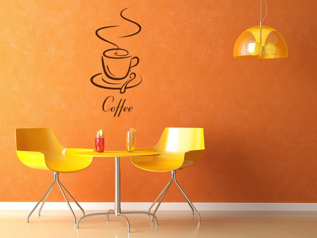 Coffee Cup Wall Decal Cafe Caffe Le Cafe Vinyl Wall Art - Etsy