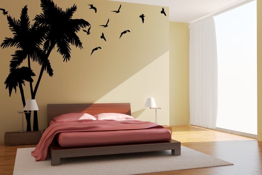 Palm Tree Decal-tropical Tree-tropical Beach Decal-beach Wall | Etsy