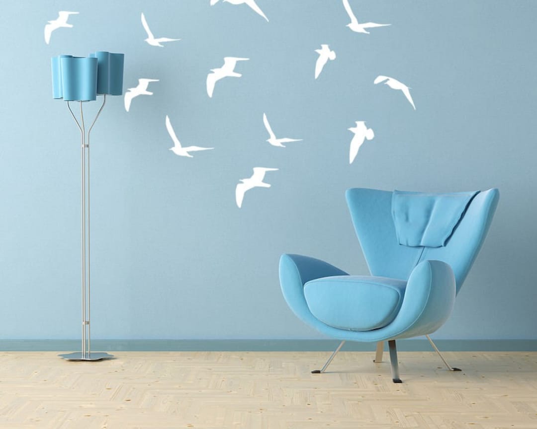 Seagulls Flock Vinyl Decal-sea Gulls Decals-bird Decals-tropical Decals ...