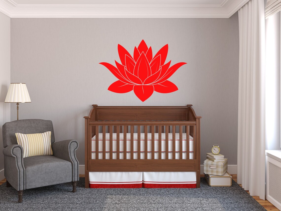 Lotus Flower Decal-lotus Flower Wall Sticker-lotus Spiritual | Etsy