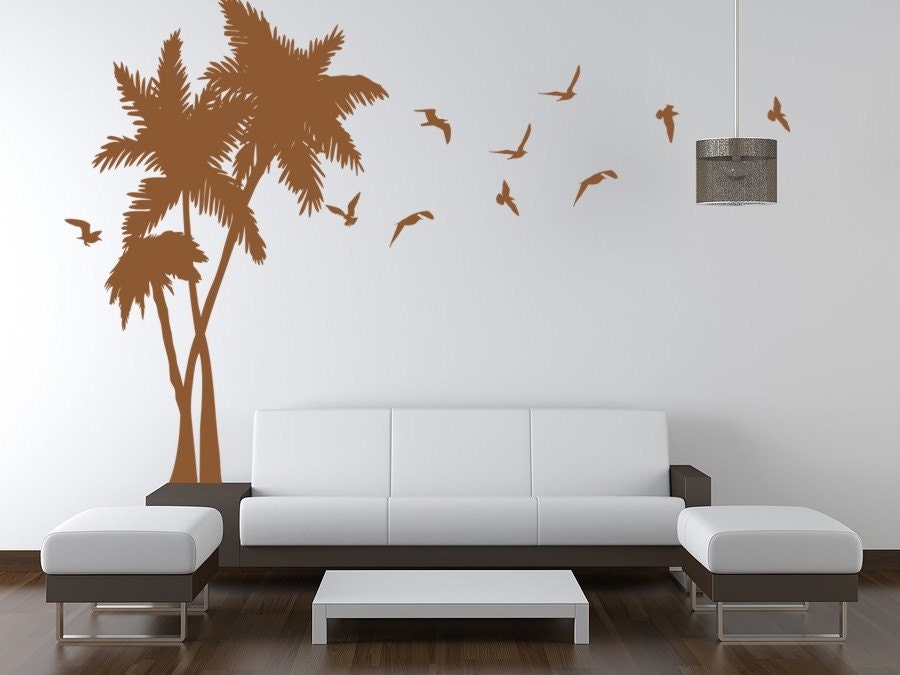 Palm Tree Decal-tropical Tree-tropical Beach Decal-beach Wall | Etsy