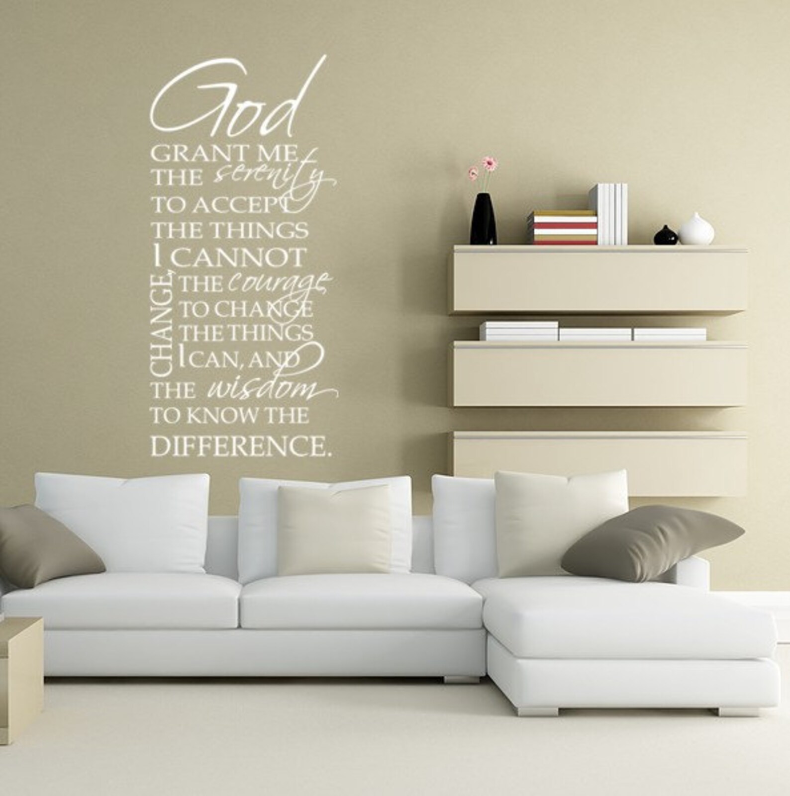 Serenity Prayer Wall Decal God Grant Me The Serenity Vinyl Etsy