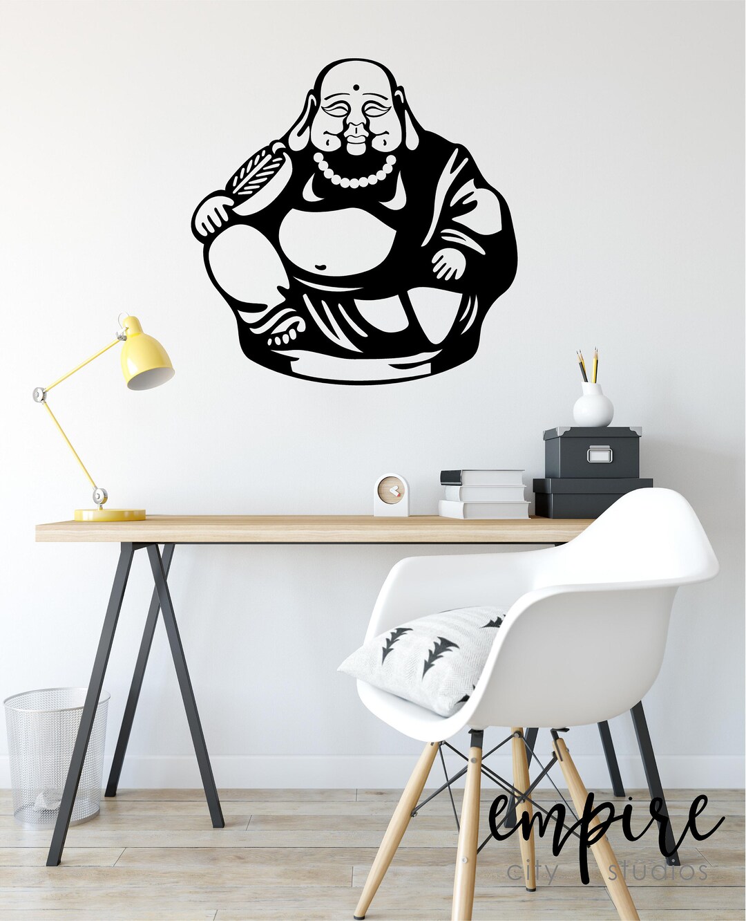 Laughing Buddha Decal-buddha Sitting Decal-good Luck Buddha-spiritual ...