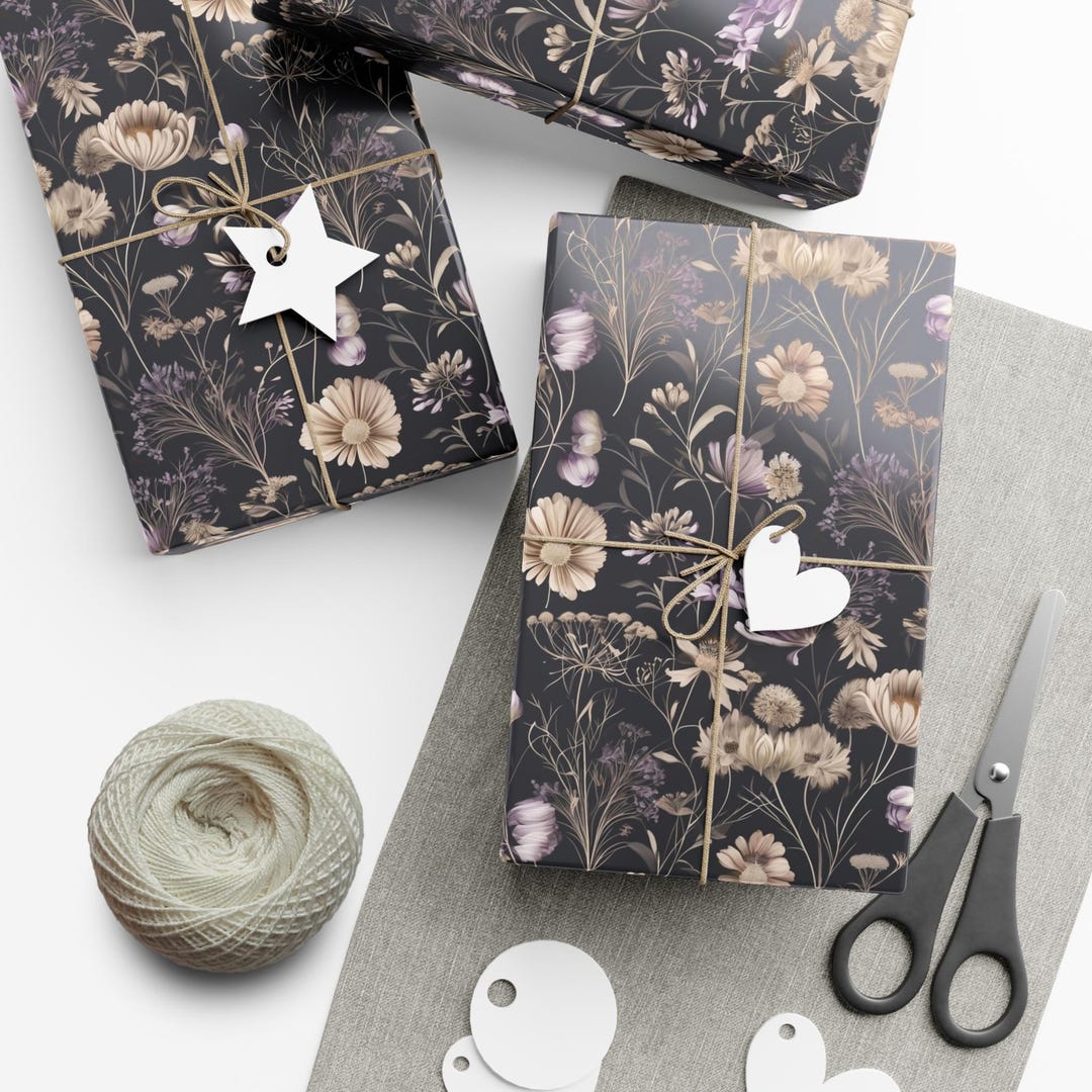 Floral Gift Wrap Paper: Eco-friendly Elegant Design - Etsy