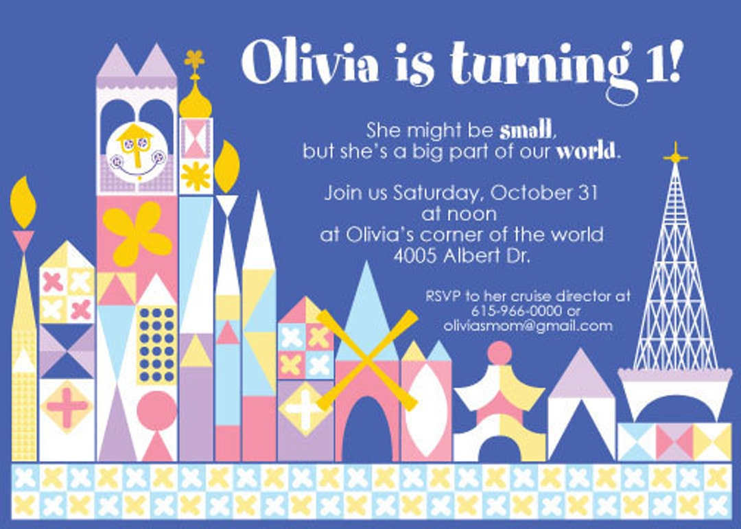 It's a Small World Birthday Party Stationery Collection - Printable 4x6 ...