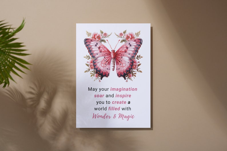 Butterfly Imagination Digital Print Wonder Magic Greeting Card 5x7 5.5 ...