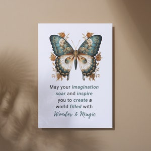 Butterfly Imagination Digital Print Wonder Magic Greeting Card 5x7 5.5 ...