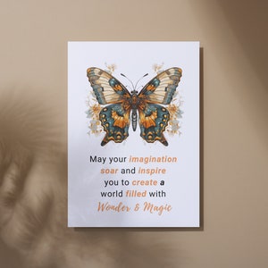 Butterfly Imagination Digital Print Wonder Magic Greeting Card 5x7 5.5 ...