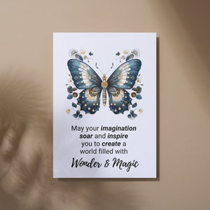 Butterfly Imagination Digital Print Wonder Magic Greeting Card 5x7 5.5 ...