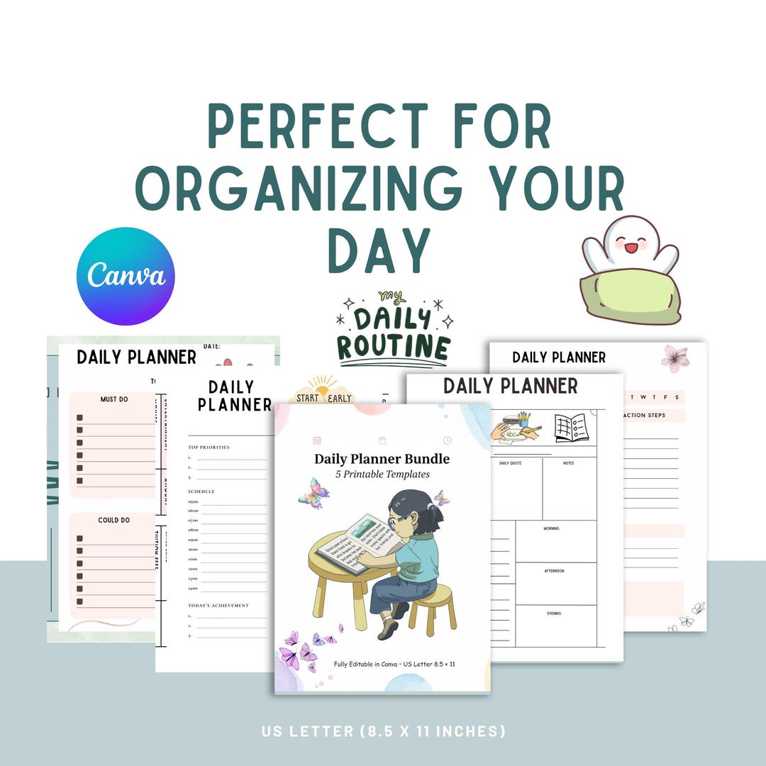 Academic Planner Bundle | Daily Student Planner Printable PDF | Study ...