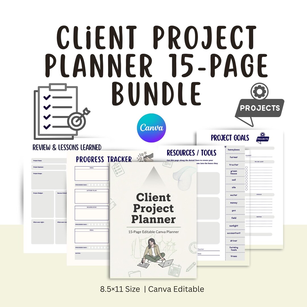 Client Project Planner Printable | Project Management Planner 15 Pages ...