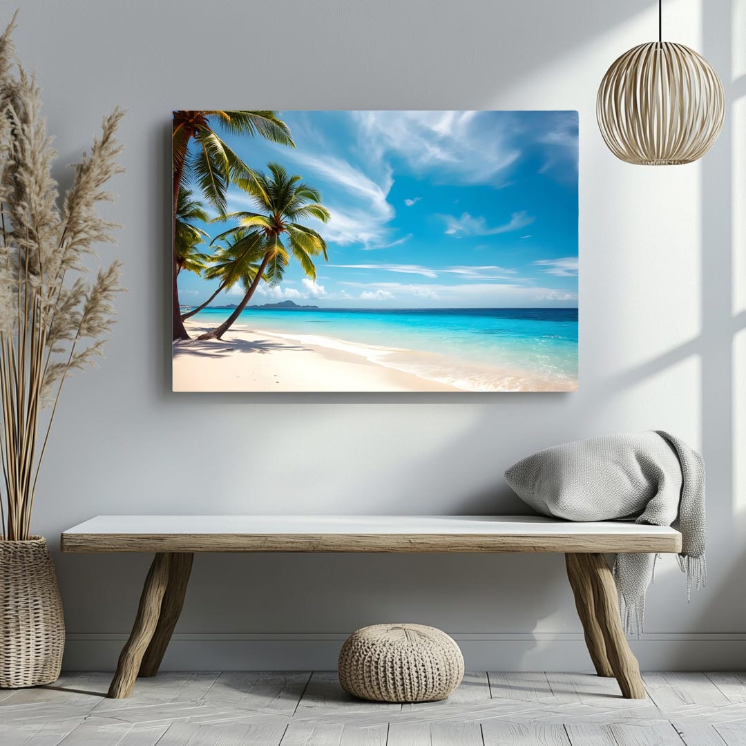 Tropical Beach Canvas Art Print: Coastal Wall Decor, Summer Vibes - Etsy