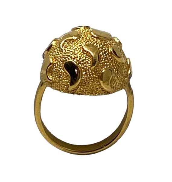 Vintage Monet Gold Tone Mushroom Dome Ring Textured P… - Gem