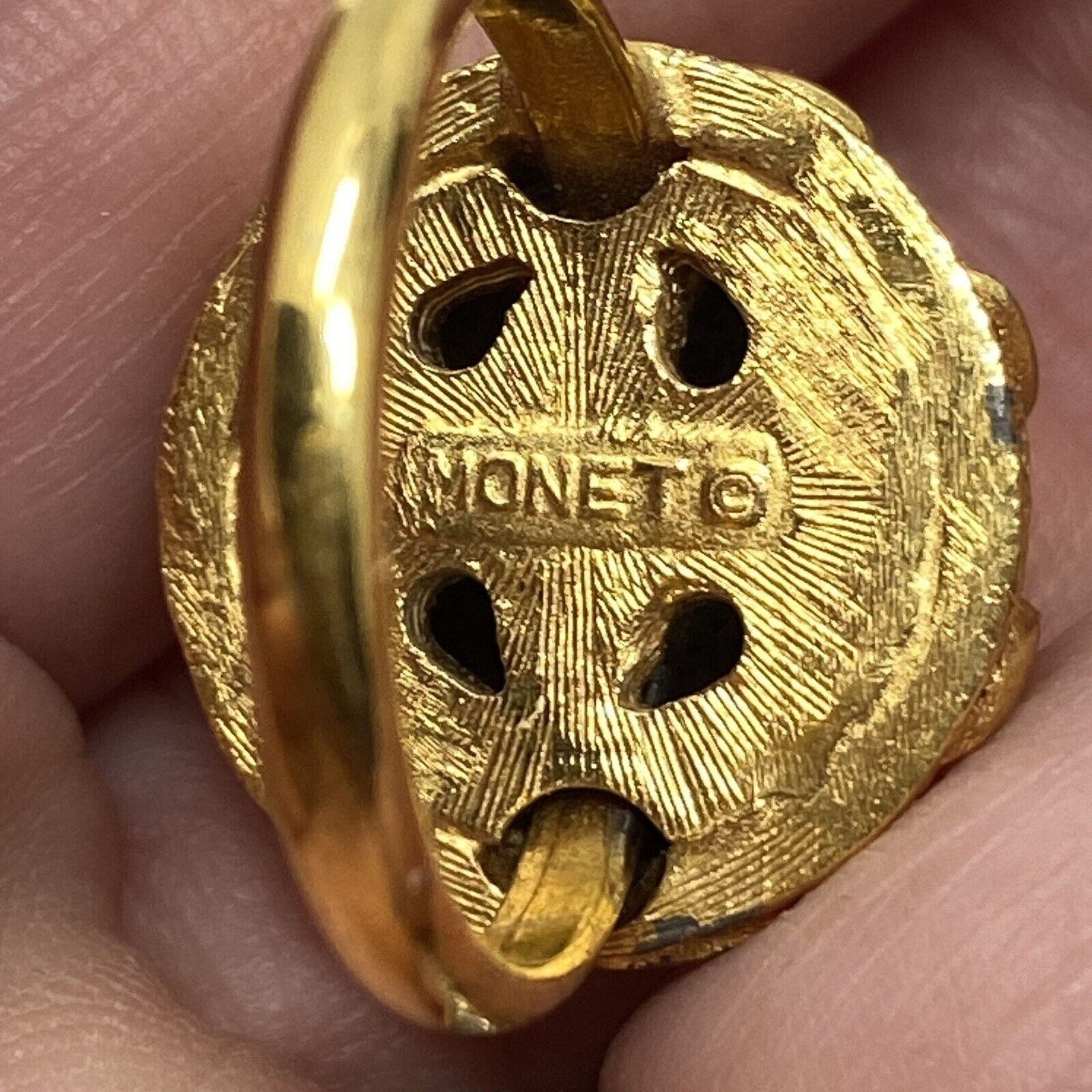 Vintage Monet Gold Tone Mushroom Dome Ring Textured Paisleys MCM Size 6 ...