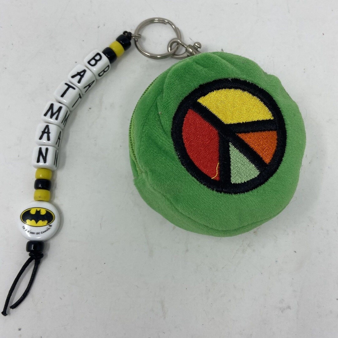 Vintage 2001 Six Flags DC Comics Batman & Peace Sign Coin Purse ...