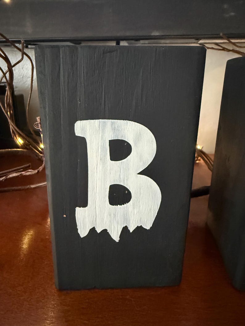 Hand Painted Wooden BOO Block Set: Rustic Farmhouse Halloween Decor - Etsy