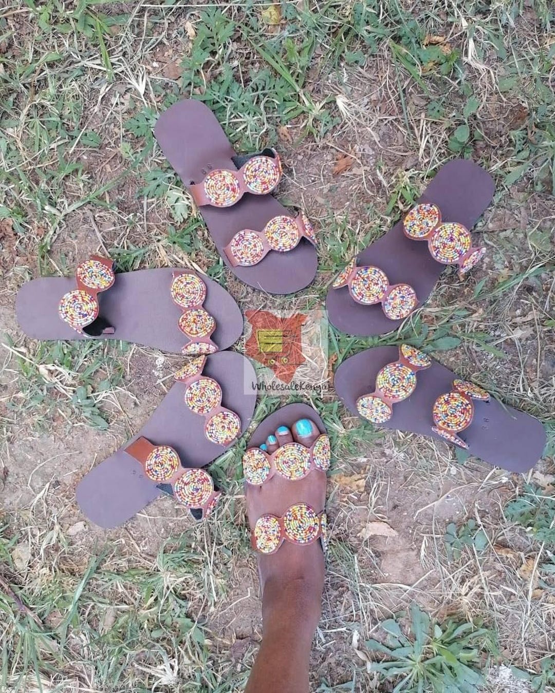 Handmade African Bulk Supply Beaded Slippers, Wholesale Leather Sandals ...