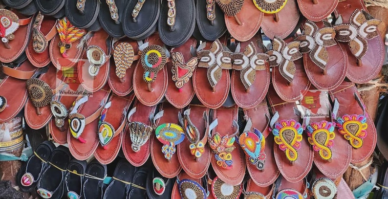 Wholesale Assorted Masai Beaded Leather Sandals, African Kenyan ...