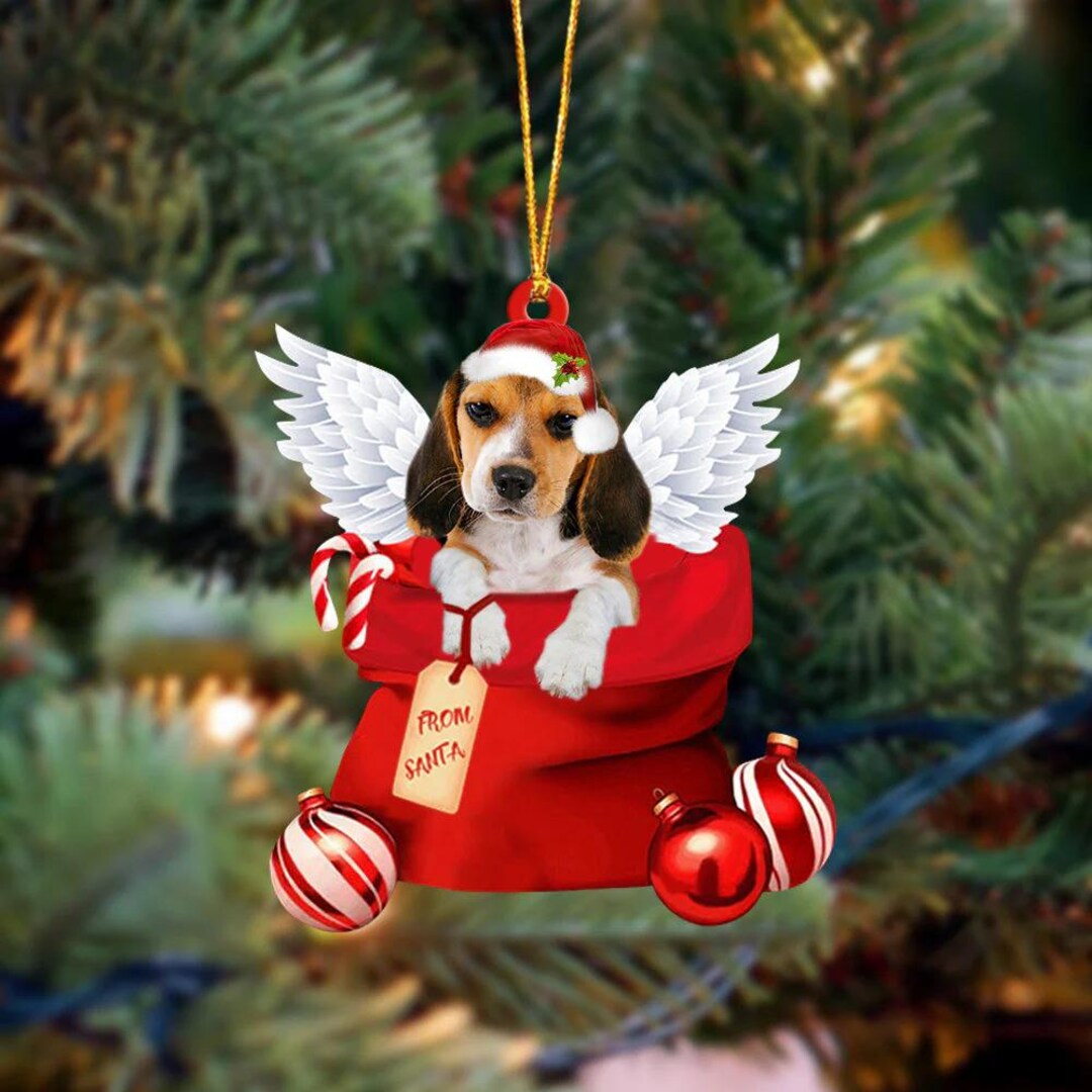 Beagle Christmas Ornament – Angel Wings Holiday Decor, Dog Memorial - Etsy