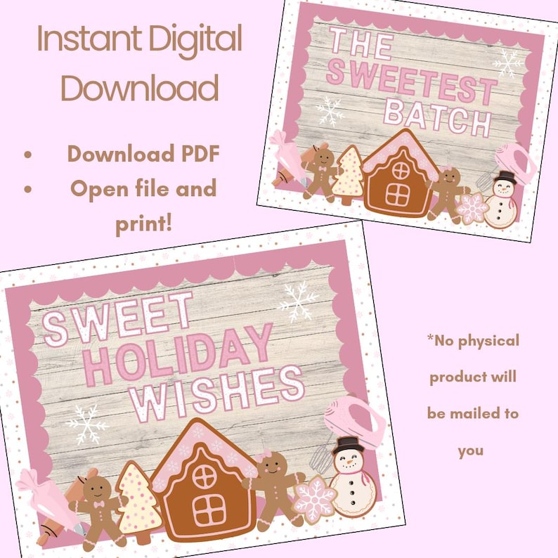 Gingerbread Bulletin Board Kit | Classroom Decor | Pink Winter Bulletin ...